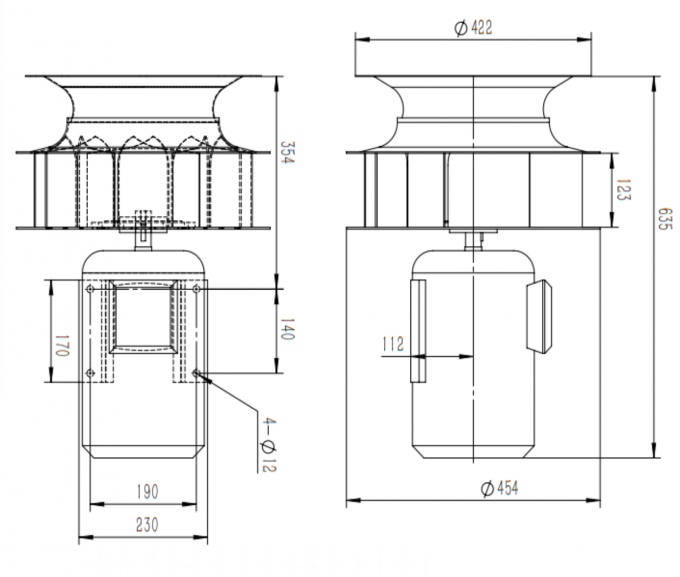 Three Phase EC Centrifugal Fan 2 Pole Double Inlet Centrifugal Cooling ...